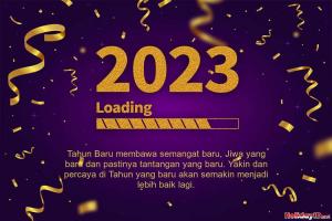 Kartu Ucapan Selamat Tahun Baru Kembang Api 2023