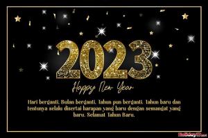 Kartu Ucapan Selamat Tahun Baru Kembang Api 2023